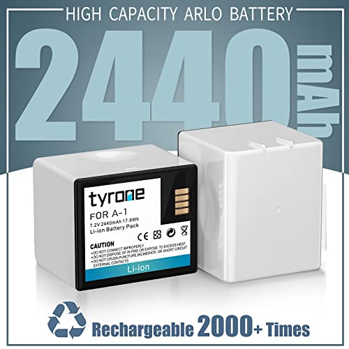 tyrone Arlo Pro Battery Replacement,Rechargeable Li-ion Batteries for Arlo Pro, 7.2V 2440mAh Replacement Battery Compatible with Arlo Pro/Arlo Pro 2 Camera VMA4400