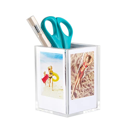 GOLDBARLEY Mini Photo Frames for Fujifilm Instax Mini 11 9 8 8+ 70 7S 90 25, Polaroid, Lomography Mini 3-inch Film, Clear Acrylic Box,Vase,Pen Holder,Makeup Organizer,Desk Organizer