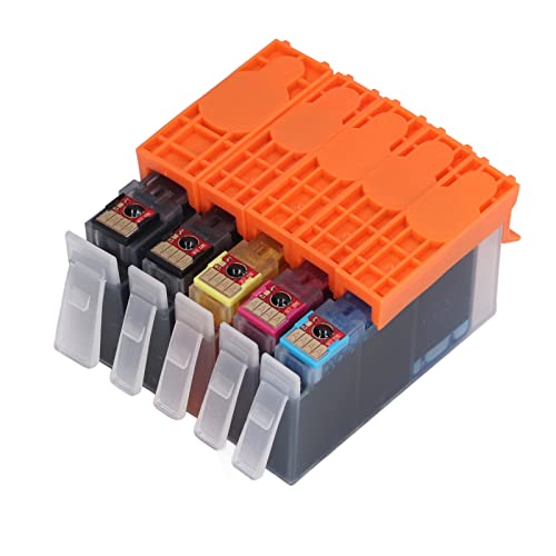 Ink Cartridge, High Page Capacity Fadeless Clear Print Printer Cartridge, for Photosmart B8550 B8553 B8558 C6380 C6383 (BK PBK C M Y 5 Colors)