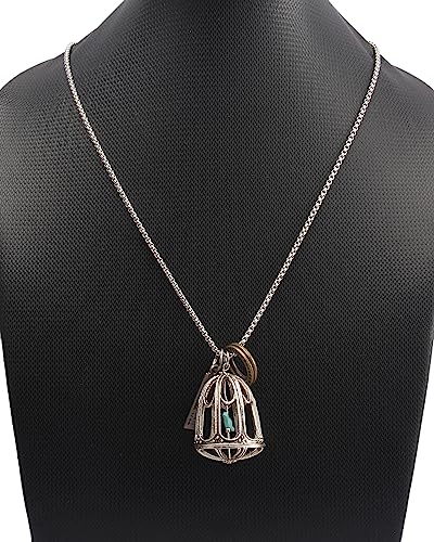joymiao Long Boho Necklace Womens Leather Necklace Birdcage Leather Pendant Necklace Circle Long Choker Necklaces for Women