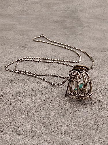 joymiao Long Boho Necklace Womens Leather Necklace Birdcage Leather Pendant Necklace Circle Long Choker Necklaces for Women
