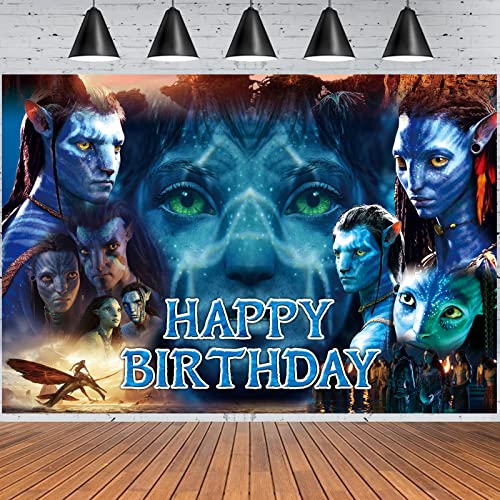 Avatar Birthday Party Decorations Banner,Avatar Party Supplies Decorations Backdrop,Kids Birthday Decoration ,Avatar 2 Character James Neytiri Background for Photo Booth Props(6 x 3.6ft)