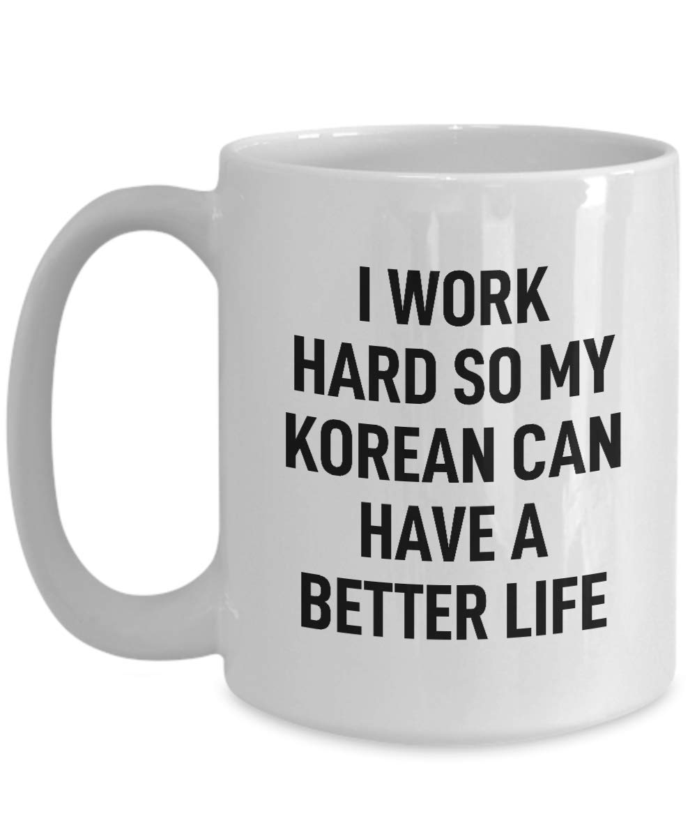 Korean Coffee Mug I Work Hard for My Pet Gag Mug for Animal Lovers Tea Cup for Men and Women
