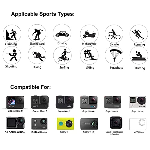 Action Camera Accessories Kit for GoPro Hero 10 9 8 Max 7 6 5 4 3 GoPro Session 5 Fusion Silver Black Insta360 SJCAM SJ4000 Xiaomi Yi 4K APEMAN DBPOWER Campark OSMO EK5000 EK7000