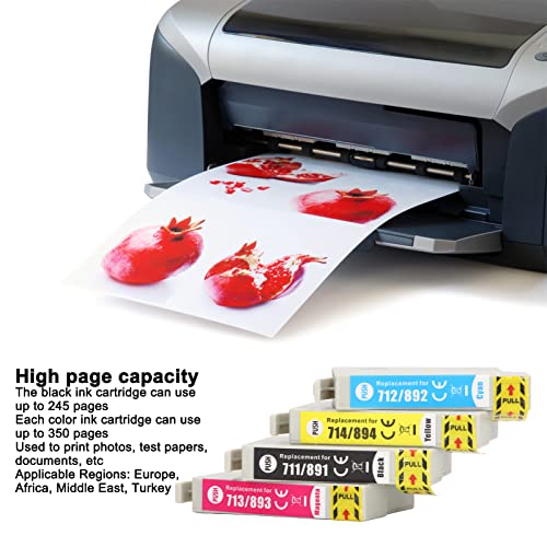 4PCS Ink Cartridge,High Page Capacity Printer Cartridge for Stylus D78 D92 D120 DX4000 DX4050