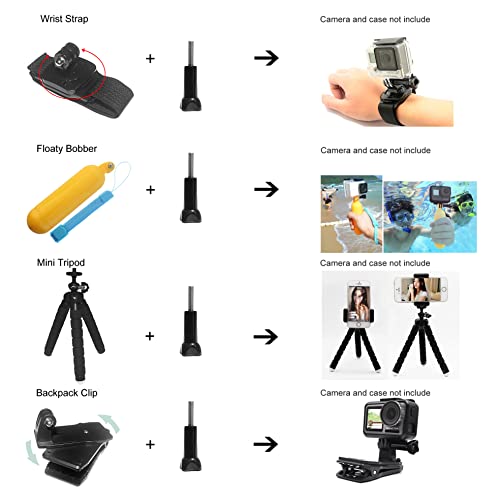 Action Camera Accessories Kit for GoPro Hero 10 9 8 Max 7 6 5 4 3 GoPro Session 5 Fusion Silver Black Insta360 SJCAM SJ4000 Xiaomi Yi 4K APEMAN DBPOWER Campark OSMO EK5000 EK7000