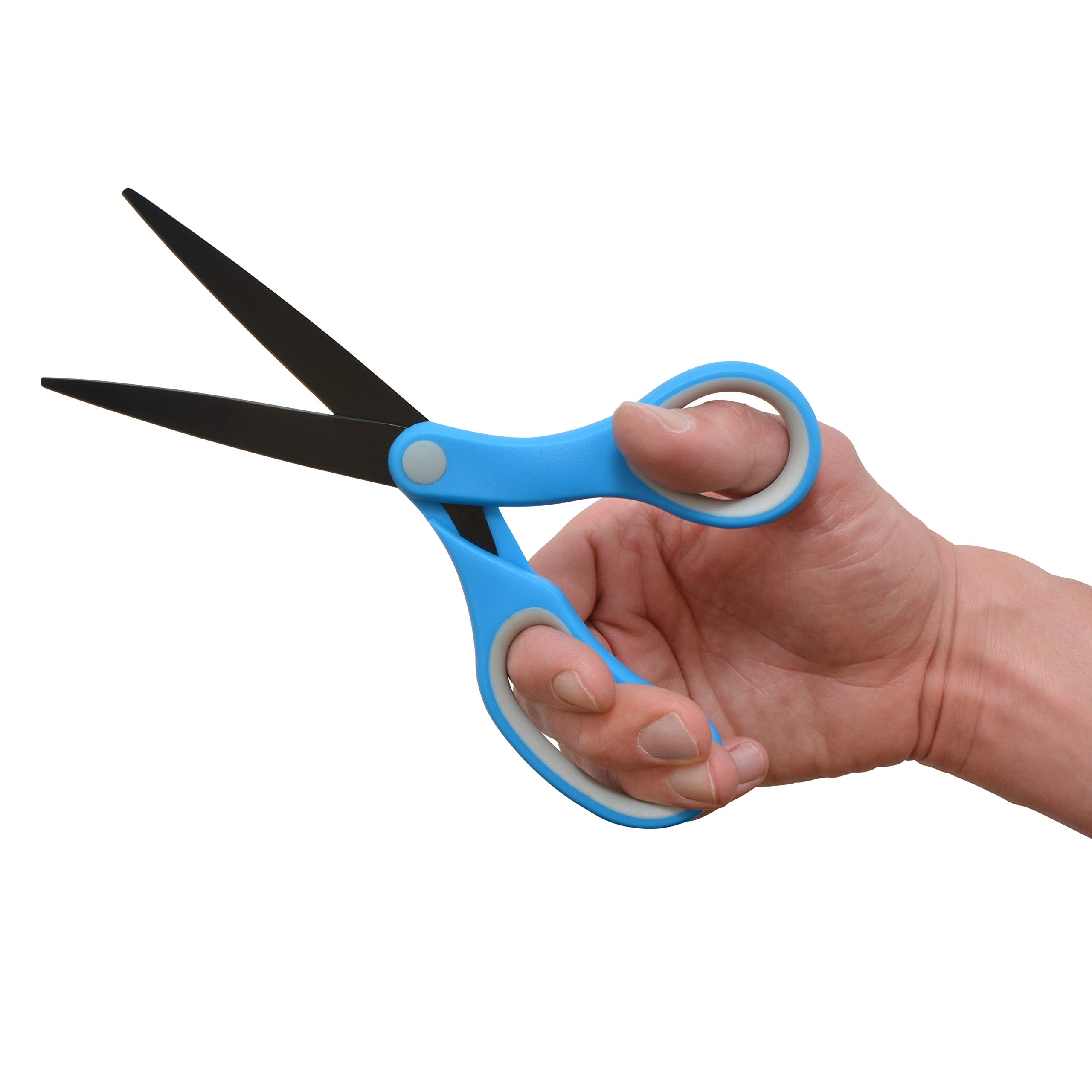 Westcott 55849 8-Inch Non-Stick Titanium Scissors For Office and Home, Blue/Gray, 2 Pack