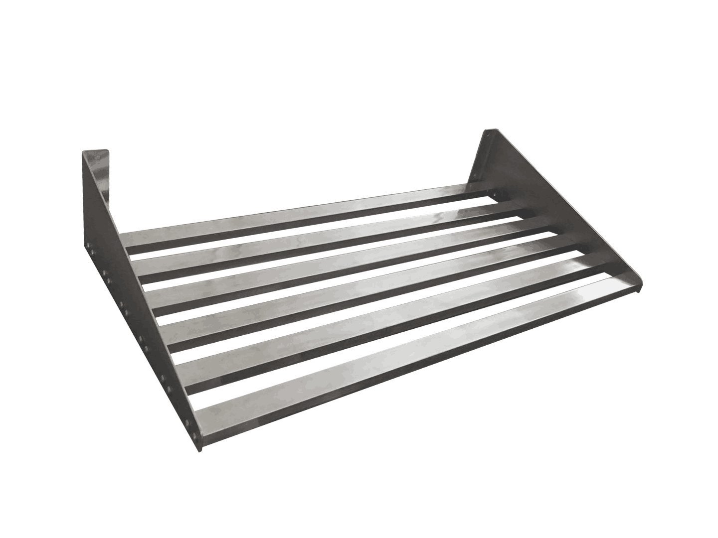 Mecete 304 Stainless Steel Standard Wall Shelf, Cookware Storage Organizer, Kitchen Wall Pot Pan Rack,With 6 Hooks, Capacity 200 lb (23.5" x 14") suitable for Electric Oven, Microwave oven