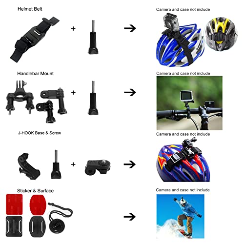 Action Camera Accessories Kit for GoPro Hero 10 9 8 Max 7 6 5 4 3 GoPro Session 5 Fusion Silver Black Insta360 SJCAM SJ4000 Xiaomi Yi 4K APEMAN DBPOWER Campark OSMO EK5000 EK7000