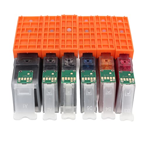 Fafeicy 6pcs Printing Cartridges, Ink Cartridges Replacement Accessory Part for PIXMA MG5460 MG5560 MG5660 MG6360 MG6460 MG6660 (BK BK C M Y GY 6 Colors)