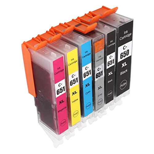 Fafeicy 6pcs Printing Cartridges, Ink Cartridges Replacement Accessory Part for PIXMA MG5460 MG5560 MG5660 MG6360 MG6460 MG6660 (BK BK C M Y GY 6 Colors)