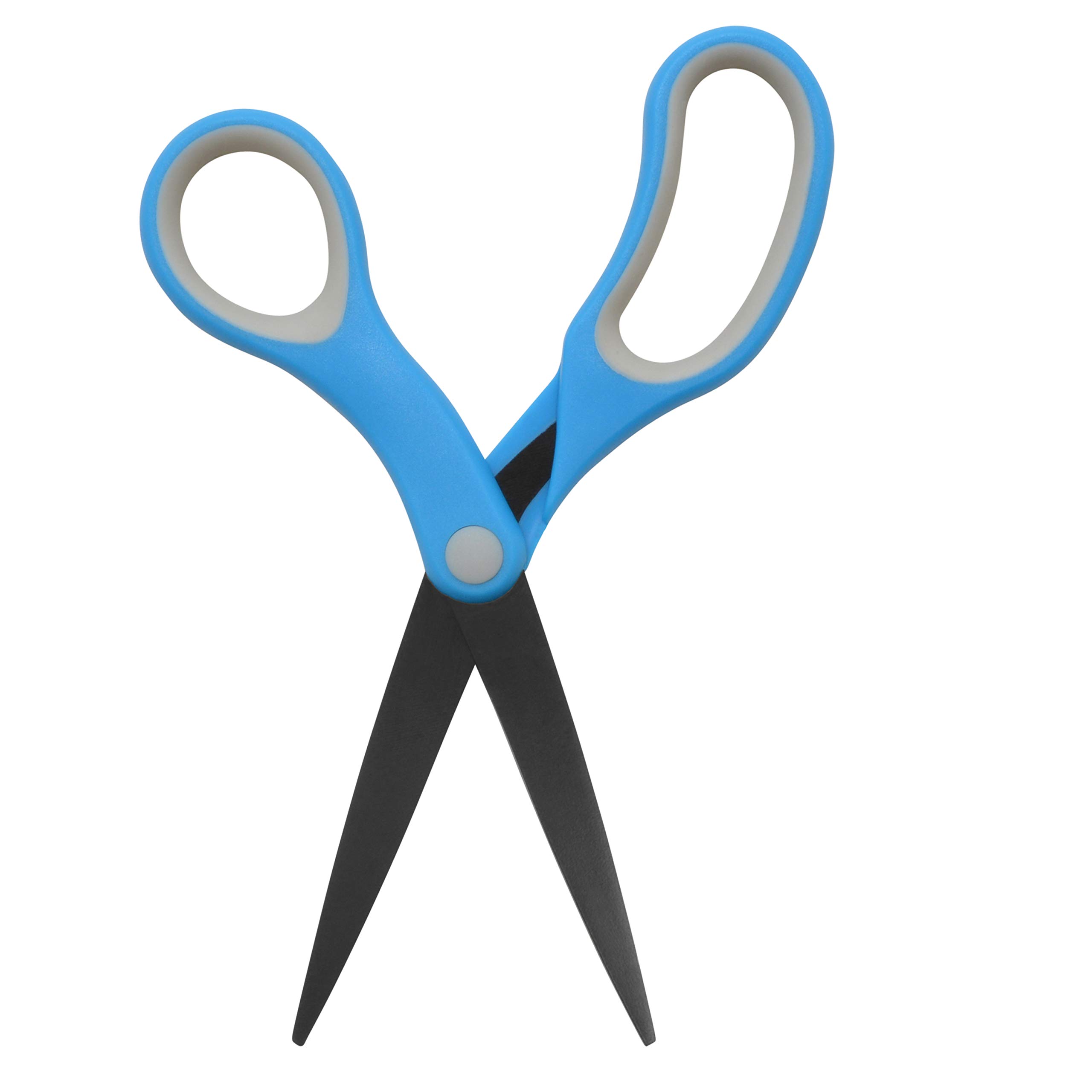 Westcott 55849 8-Inch Non-Stick Titanium Scissors For Office and Home, Blue/Gray, 2 Pack