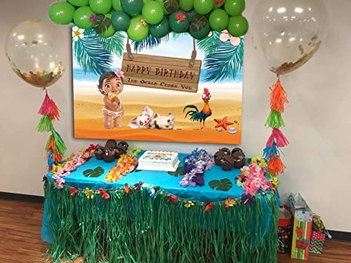 GYA 7x5ft Moana Happy Birthday Backdrop 1st Birthday Party Sea Summer Photography Backdrop Baby Shower Moana Background Table Decoration