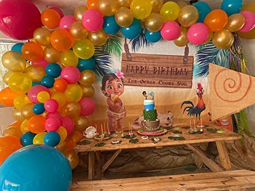 GYA 7x5ft Moana Happy Birthday Backdrop 1st Birthday Party Sea Summer Photography Backdrop Baby Shower Moana Background Table Decoration