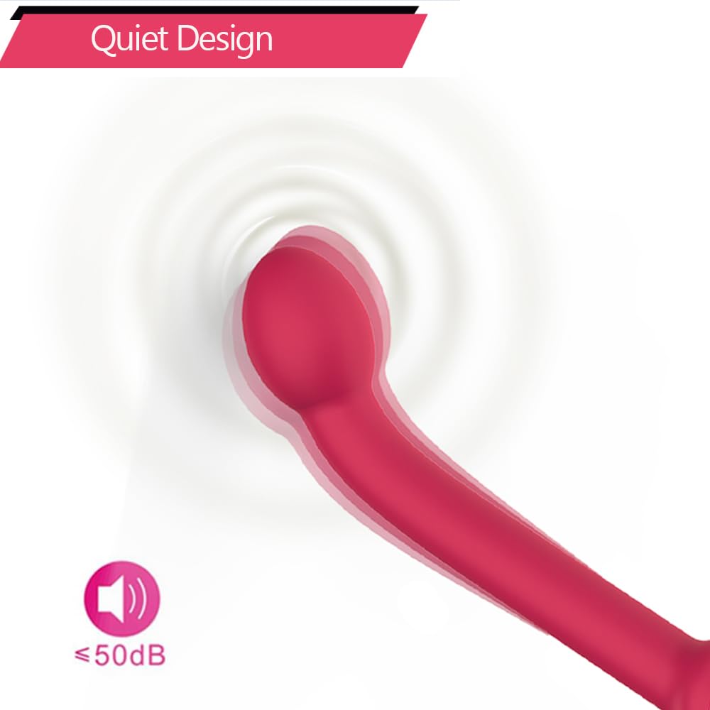 Portable High Frequency Deep Vibrating Massager Electric Rechargeable Handheld Vibrators with 10 Vibration Pleasure Personal Massage for Body Women Female Gifts (Red)