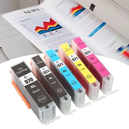 FTVOGUE 970β971 Multi Colors Ink Cartridge Replacement Inkjet Printer Cartridges for PIXMA MG5790 MG5795 (BK BK C M Y 5 Colors)