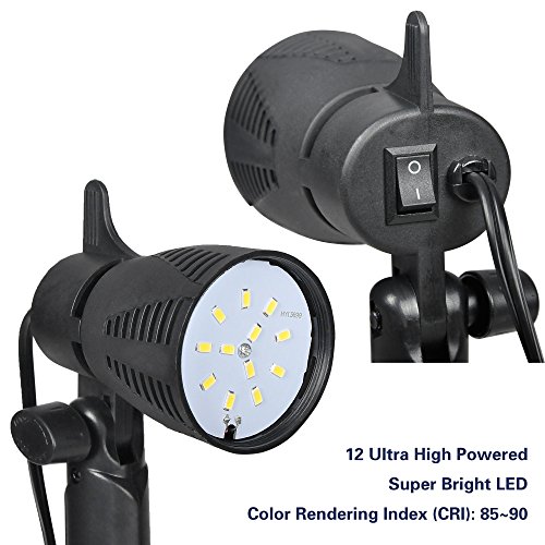 EMART Photography LED Continuous Light Lamp 5500K Portable Camera Photo Lighting for Table Top Studio - 2 Sets