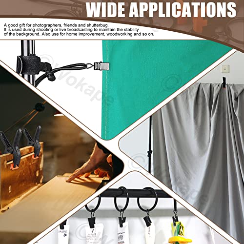 WOKAPE 22 Packs Photography Backdrop Clips Clamps, Include 10 Curtain Ring Clips, 6 Spring Clamps, 6 Leather Background Clips Holder for Photo Studio Backdrop Background Helper Photo Clamp