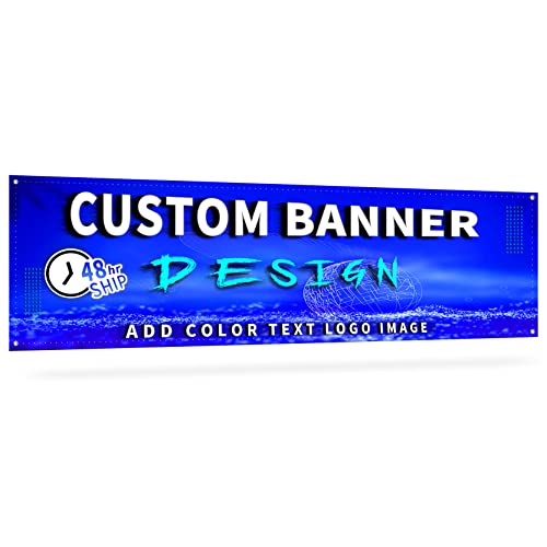 Custom Banners and Signs for Outdoor 6'x2' Customize Personalized Photo Text Background Banner Printing Decoration Backdrop for Birthday Party Business Graduation Wedding Event