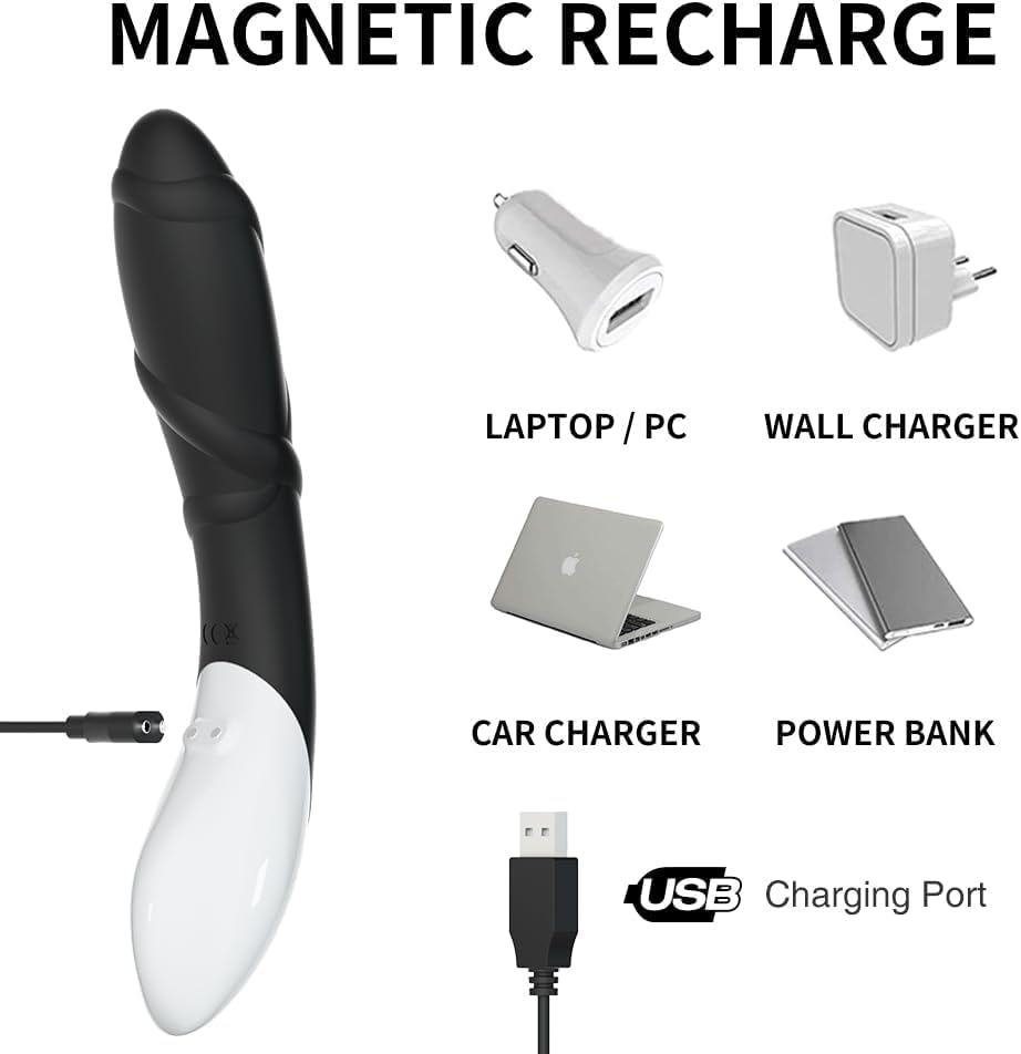 UpdateClassic 2023 Double Head High Frequency Rechargeable Personal Vibrators for Women Vibrating Toys Pleasure Handheld Electric Portable Massager 10 Speeds Vibrations, Black