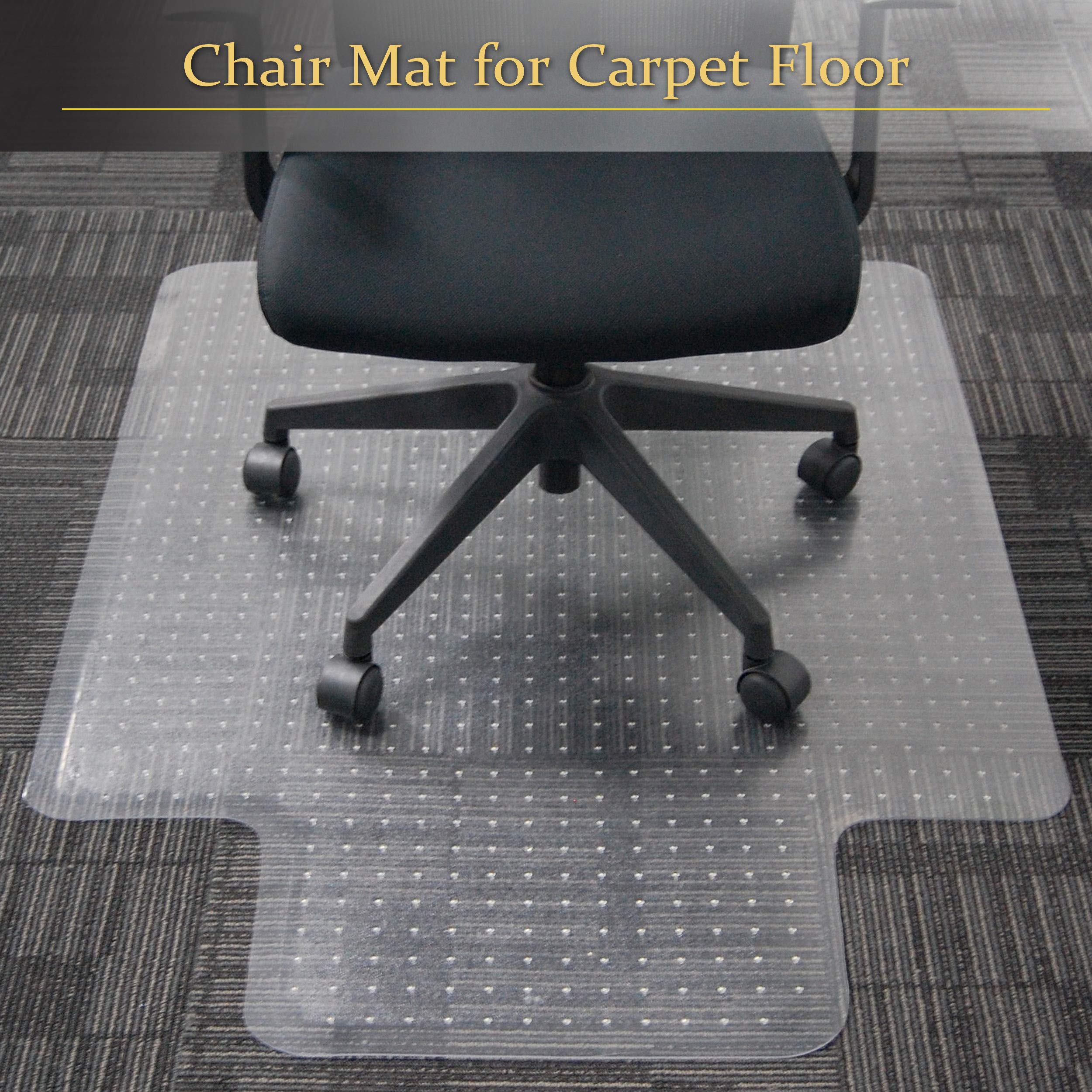 Sillamate 2 Pack 36'' x 48'' Office Chair Mat for Carpeted Floors, Flat Packed, Easy Lay Flat, Heavy Duty Floor Mat,Eco-Friendly Series Studded Carpet Desk Chair Mats