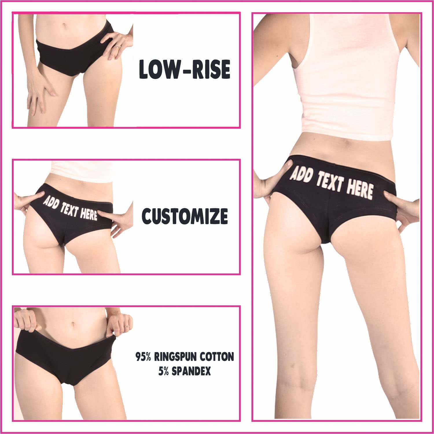 Naughty Custom Property of Daddy Panties – Flirty Premium Cotton Underwear – Sexy Gift Idea Black
