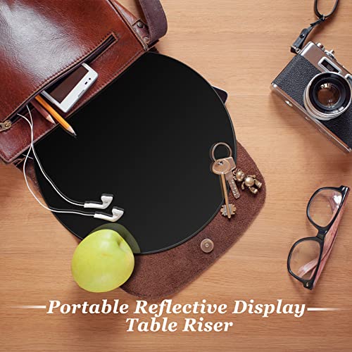 2 Pieces 12 Inch Reflective Display Table Riser Professional Product Photography Black and White Background Product Display for Product Table Top Photography Shooting