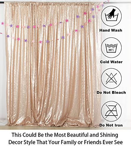 ShinyBeauty PHOTOBOOTH Background Best Choice-7FTx7FT-Champagne-Sequin Photography Backdrop Curtains for Wedding