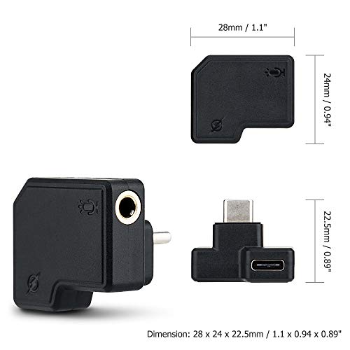 Dual USB-C 3.5mm Mic Adapter for DJI Osmo Action (Not Compatible with DJI Osmo Action 2 and Action 3) Charging and Data Transferring, Audio Adapter Vlogging Accessories for OSMO Action Camera