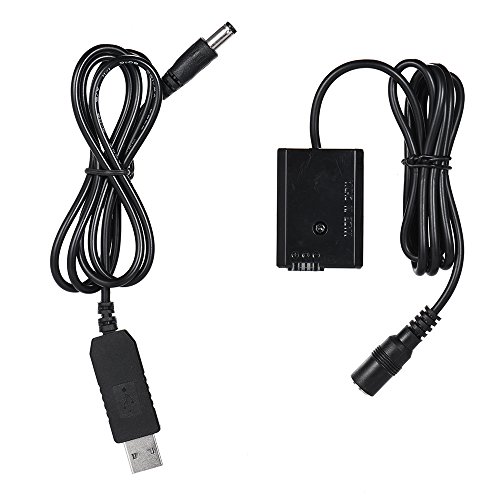 NP-FW50 Dummy Battery with DC Power Bank USB Adapter Cable Replacement for AC-PW20 Compatible with Sony NEX-3/5/6/7 Series A33 A37 A35 A55 a7 a7R a7II A6000 A6300