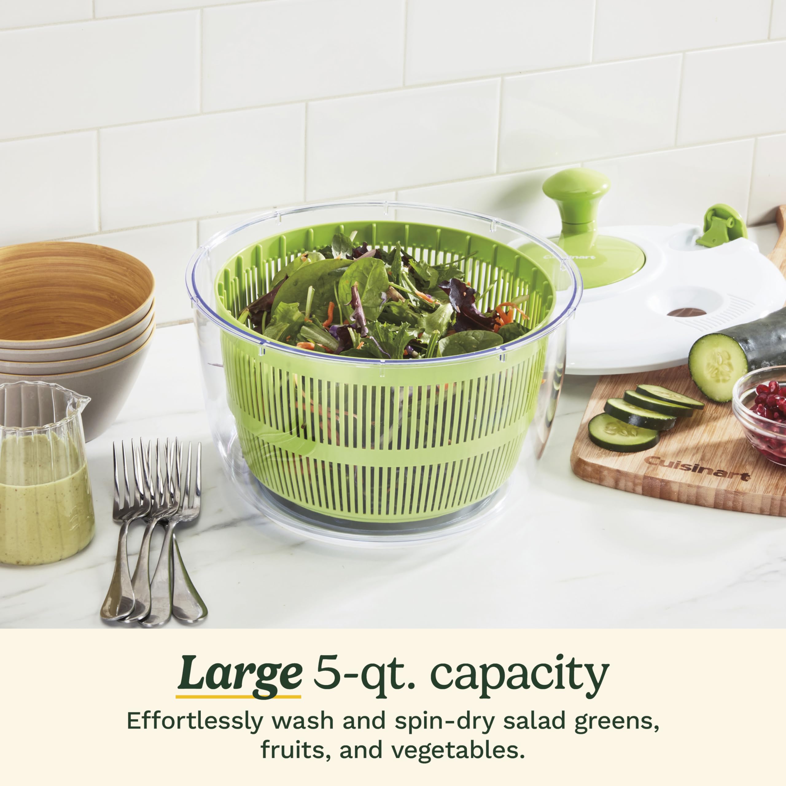 Cuisinart CTG-00-SAS 5-Quart Salad Spinner, White