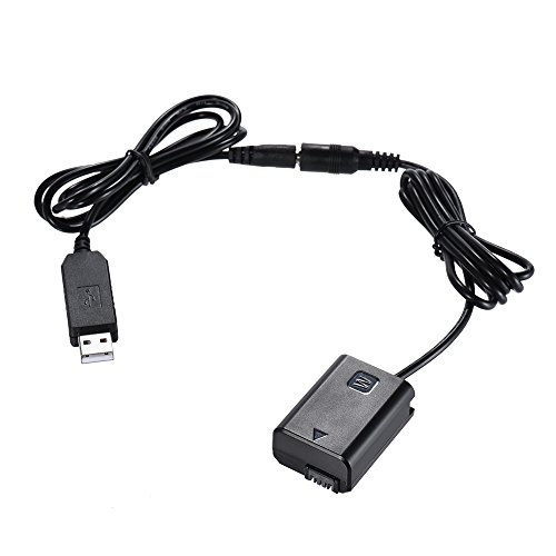 NP-FW50 Dummy Battery with DC Power Bank USB Adapter Cable Replacement for AC-PW20 Compatible with Sony NEX-3/5/6/7 Series A33 A37 A35 A55 a7 a7R a7II A6000 A6300