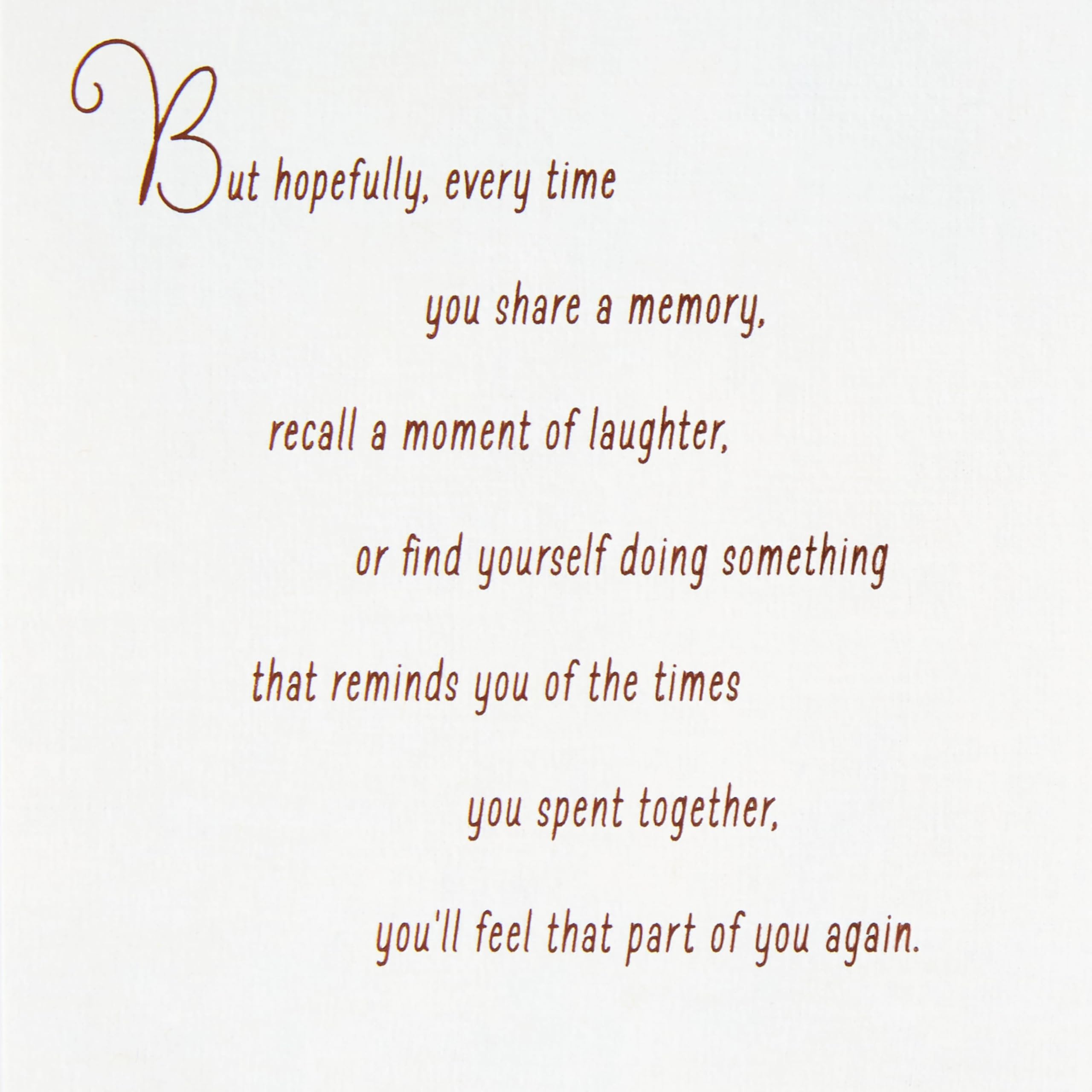 Hallmark Sympathy Card (Stitched Feather)