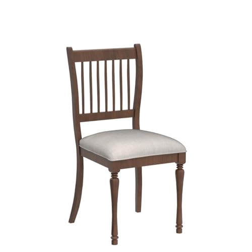 Giantex Set of 4 Wood Dining Chairs, Upholstered Farmhouse Dining Chairs with Rubber Wood Legs, Padded Cushion, High Back, Armless Wooden Dining Chairs for Kitchen, Dining Room, Brown