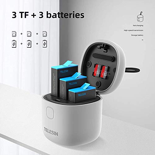 TELESIN AllinBox Battery Charger for Hero 11/10/9, with High Speed USB 3.0 SD Card Reader Function, Waterproof Storage Carry Case for GoPro Hero 9/10/11 Black,IP54 Grade Waterproof (Only Charger)