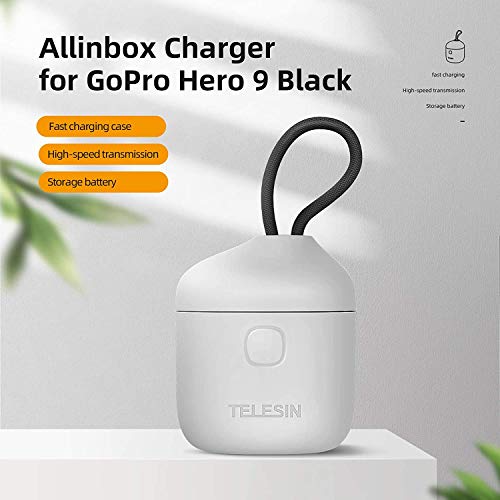 TELESIN AllinBox Battery Charger for Hero 11/10/9, with High Speed USB 3.0 SD Card Reader Function, Waterproof Storage Carry Case for GoPro Hero 9/10/11 Black,IP54 Grade Waterproof (Only Charger)