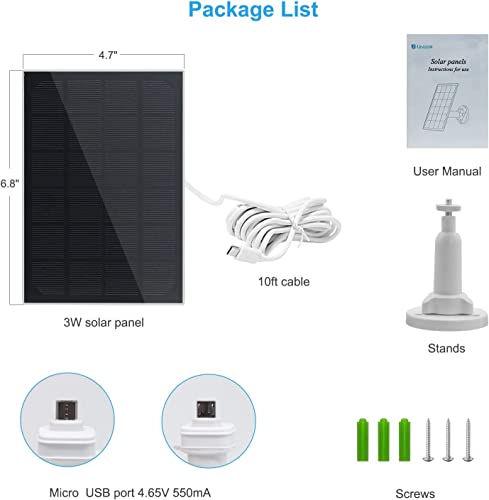 Unilook 3W Solar Panel, Only Works for Unilook Wireless Camera(Compatible with Type C Interface)