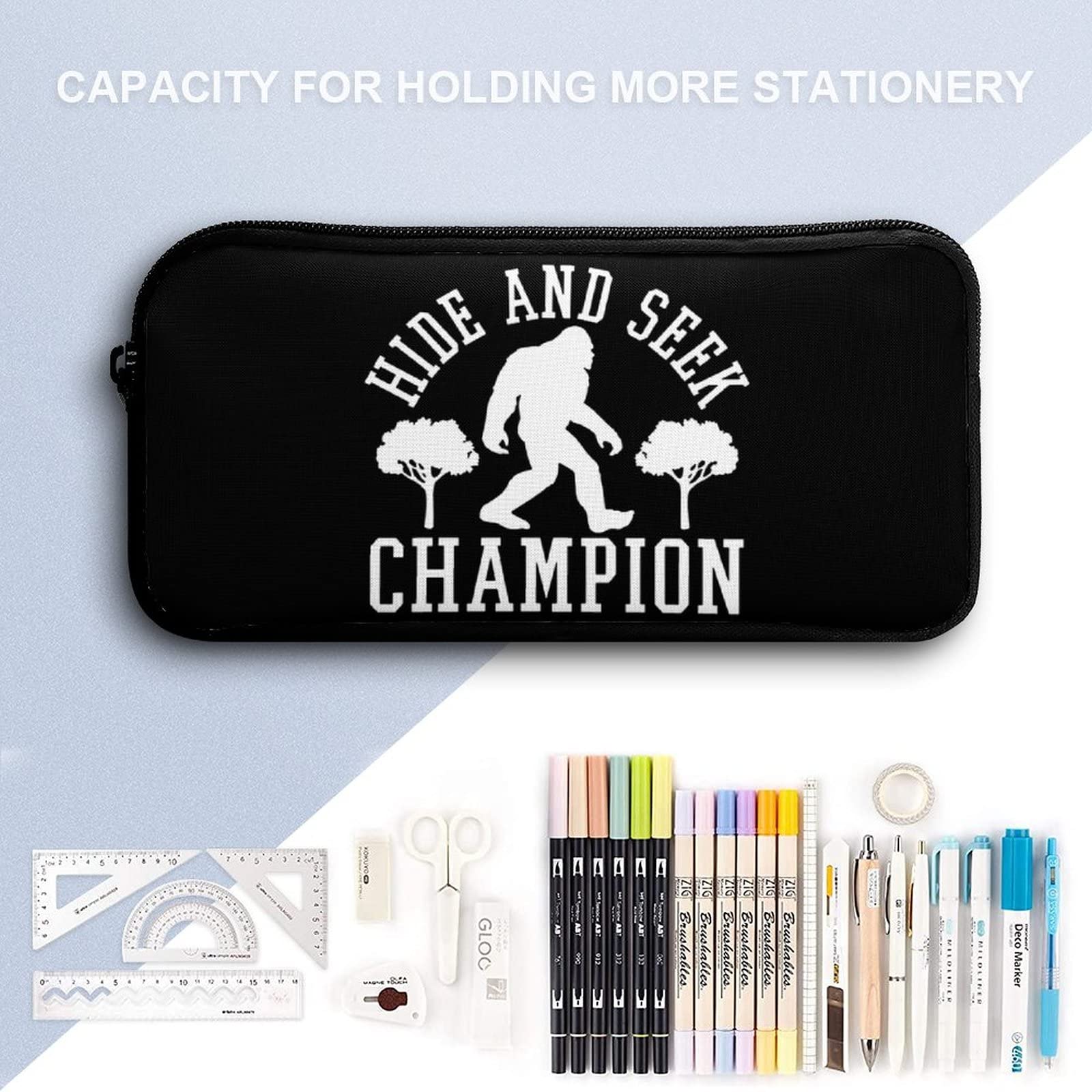 Bigfoot Pencil Case Stationery Pen Pouch Portable Makeup Storage Bag Organizer Gift