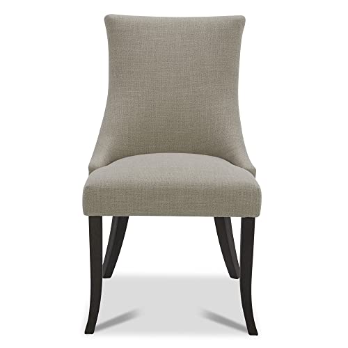 CHITA Farmhouse High Back Dining Chairs, Fabric Modern Upholstered Chairs, Dining Room Chairs Set of 2, Flax Beige