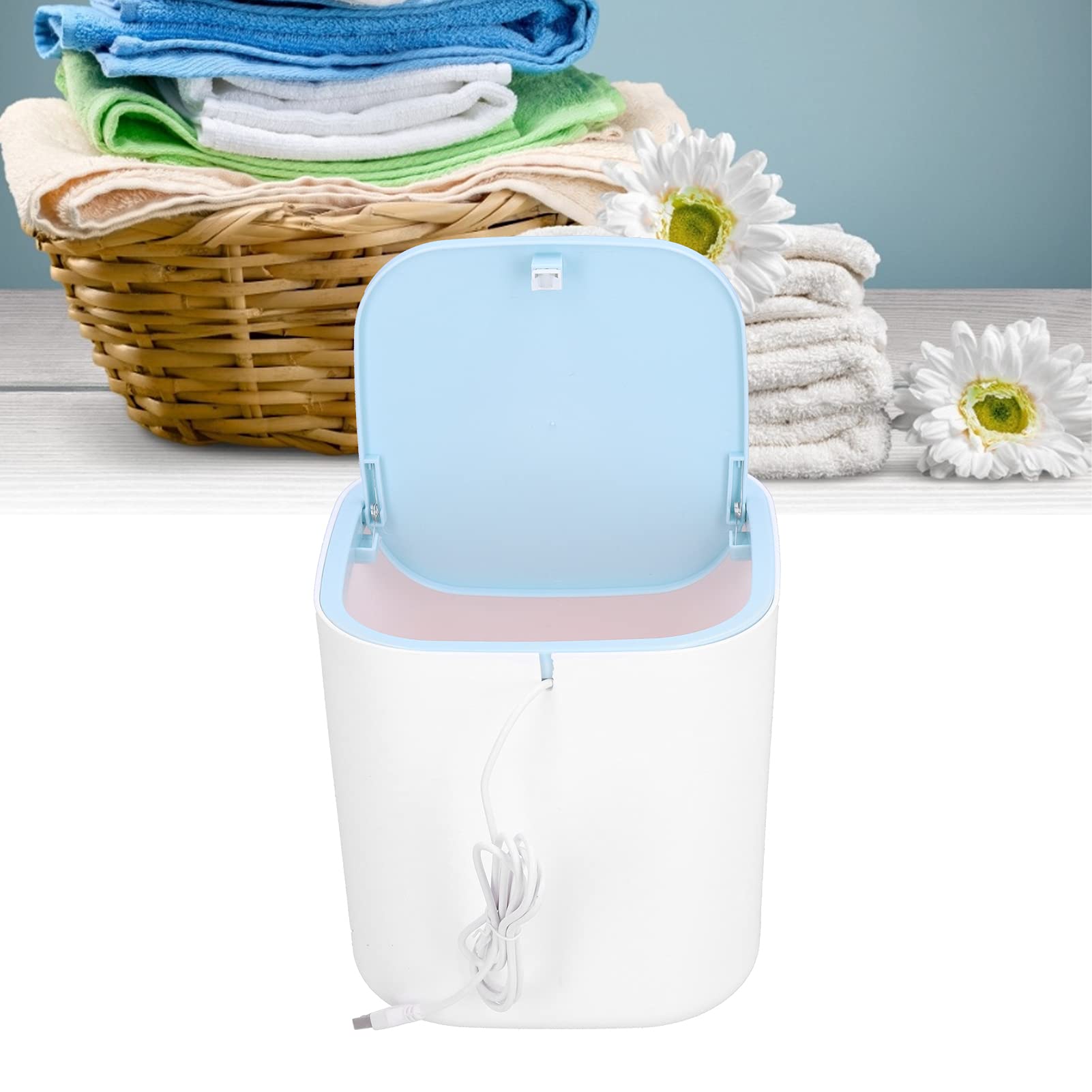 High Capacity Washing Machine, Portable Underwear Laundry Washer,socks,Baby Clothes,Towel USB Power Rotating Washer for Apartment,RV,Travel,Camping