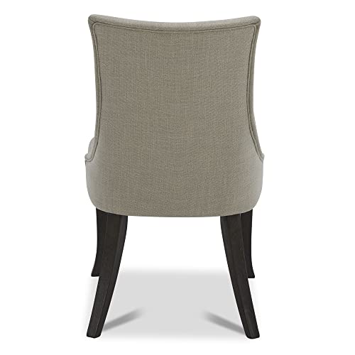 CHITA Farmhouse High Back Dining Chairs, Fabric Modern Upholstered Chairs, Dining Room Chairs Set of 2, Flax Beige