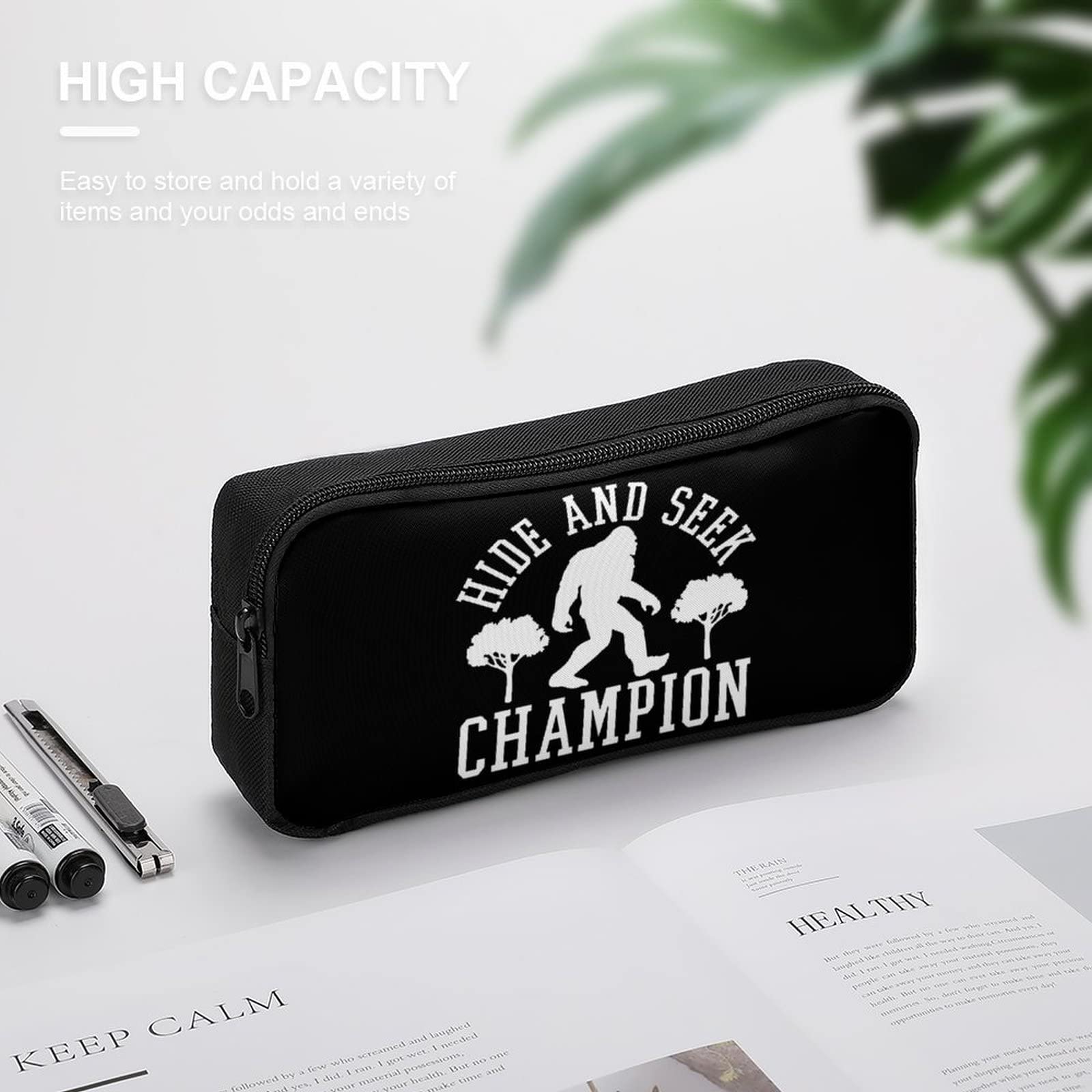 Bigfoot Pencil Case Stationery Pen Pouch Portable Makeup Storage Bag Organizer Gift