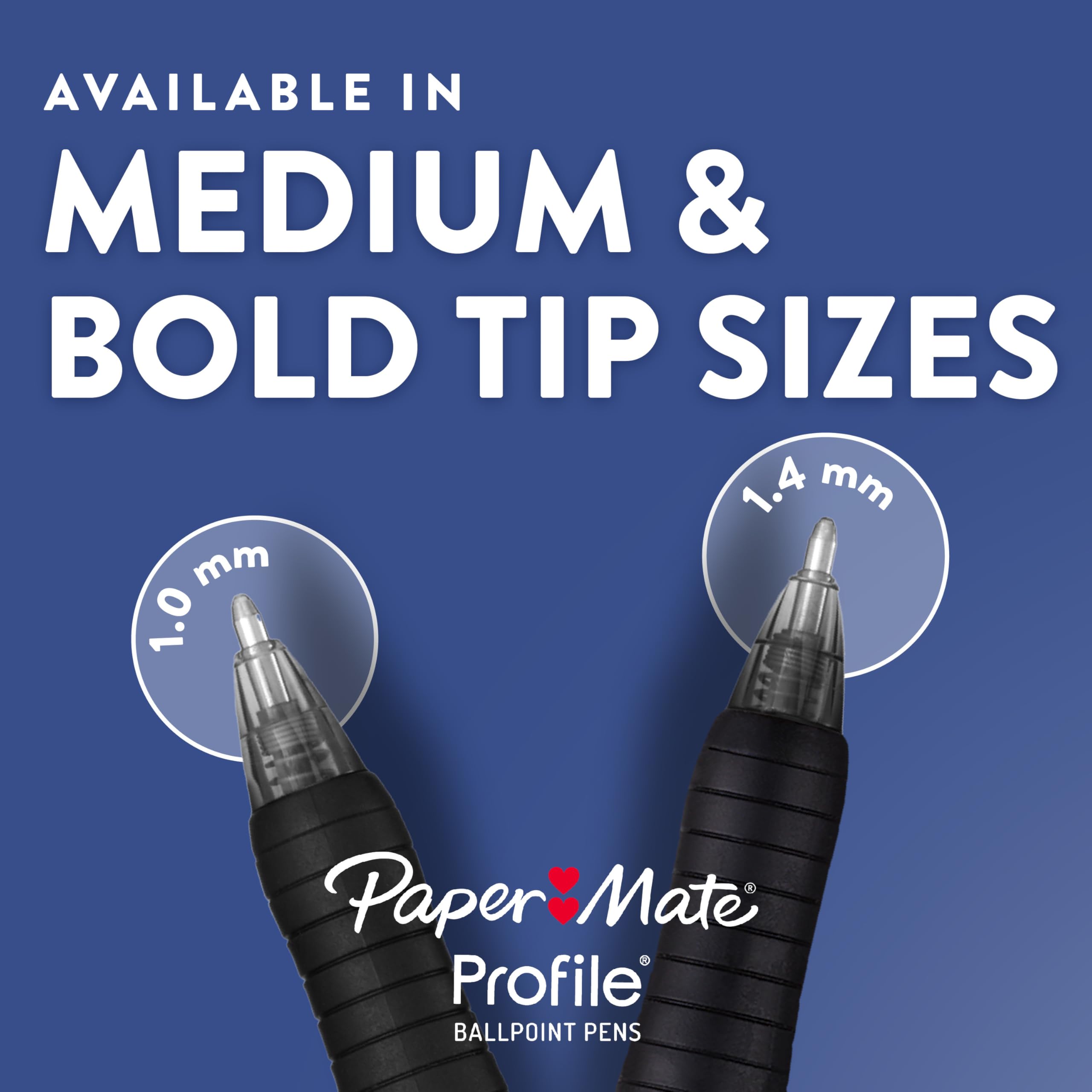 Paper Mate Profile Retractable Ballpoint Pens, Bold Point (1.4mm), Black, 36 Count