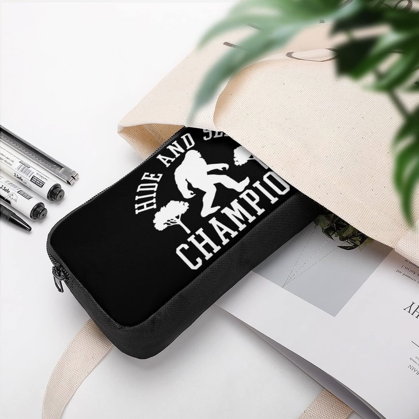 Bigfoot Pencil Case Stationery Pen Pouch Portable Makeup Storage Bag Organizer Gift