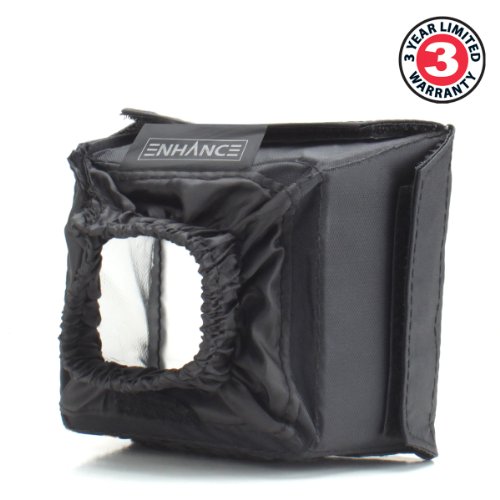 ENHANCE Camera Light Diffuser Softbox for Pop Up and External Speedlites with Foldable, Universal Design, Compatible with Neewer, Altura, Youngnuo, Canon, Nikon, and More Speedlite Flashes