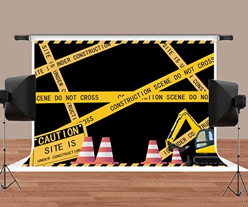Construction Site Theme Backdrop for Construction Themed Birthday Party MEETSIOY Dump Truck Digger Zone Boys Birthday Party Construction Scene Photo Background 7x5ft HXMT371