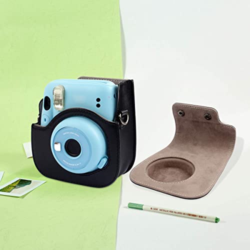 Protective & Portable Case Compatible with Fujifilm for Instax Mini 12/11 Instant Camera with Accessories Pocket and Adjustable Strap - Charcoal Grey