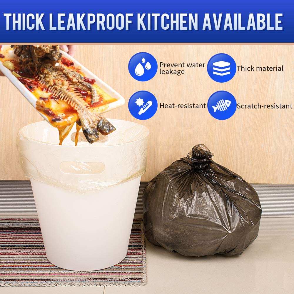 SWIHELP Trash Bags, 6 Rolls/120 Counts Small Garbage Bags for Office, Kitchen,Bedroom Waste Bin,Colorful Portable Strong Rubbish Bags,Wastebasket Bags