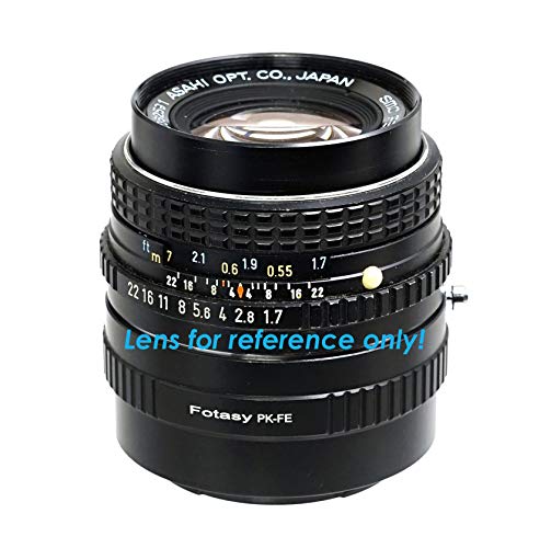 Fotasy PK Lens to E Mount Adapter, K Mount E Adapter, PK FE Adapter, Compatible with Pentax K Lens Sony a7 a7R a7s II III IV a9 a7c Alpha 1 a6600 a6500 a6400 a6300 a6100 a6000 a5100 a5000 a3500 ZV-E10