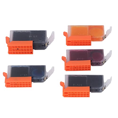 Inkjet Cartridge Replacement ABS Housing Ink Cartridge Accessories Multi Colors for PIXMA Hospital School Government (BK BK C M Y 5 Colors)
